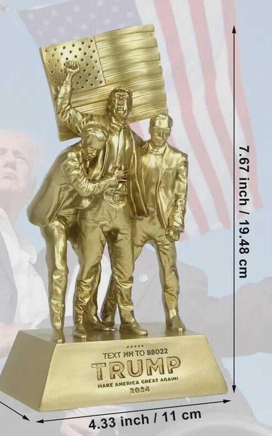 Donald Trump Fight Resin Sculpture & Bonus Coin - Etsy