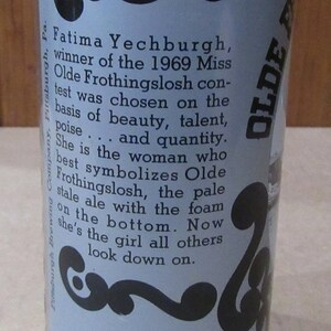 Vintage 1960's Olde Frothingslosh Beer 12 FL OZ Steel Pull Tab Beer Can ...