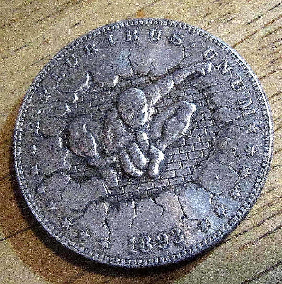 Spiderman - 1893 U.S. Morgan Dollar Style Coin - Hobo Nickel Coin ...