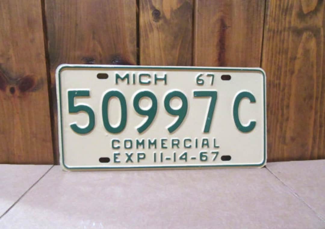 Pair of 1967 MICH Michigan 6 Months Commercial License Plates Tag ...