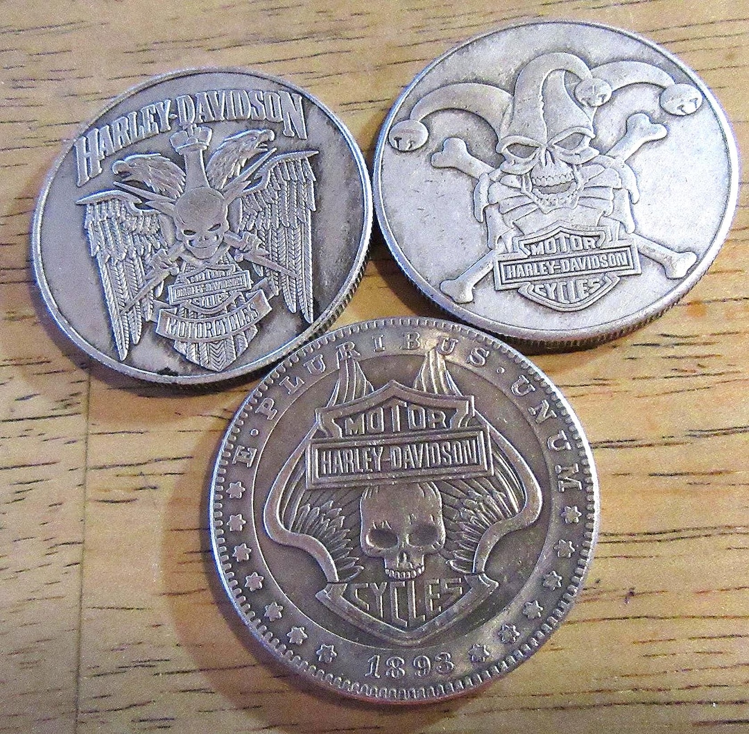 3 Different Harley Davidson Motorcycle Biker Coins for One Price - US ...