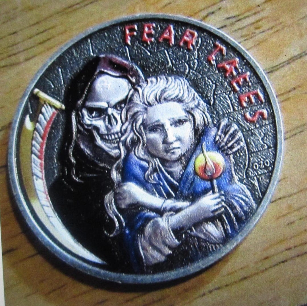 Color Grim Reaper & Girl Souvenir, Challenge, Coin - Hobo Nickel Coin ...