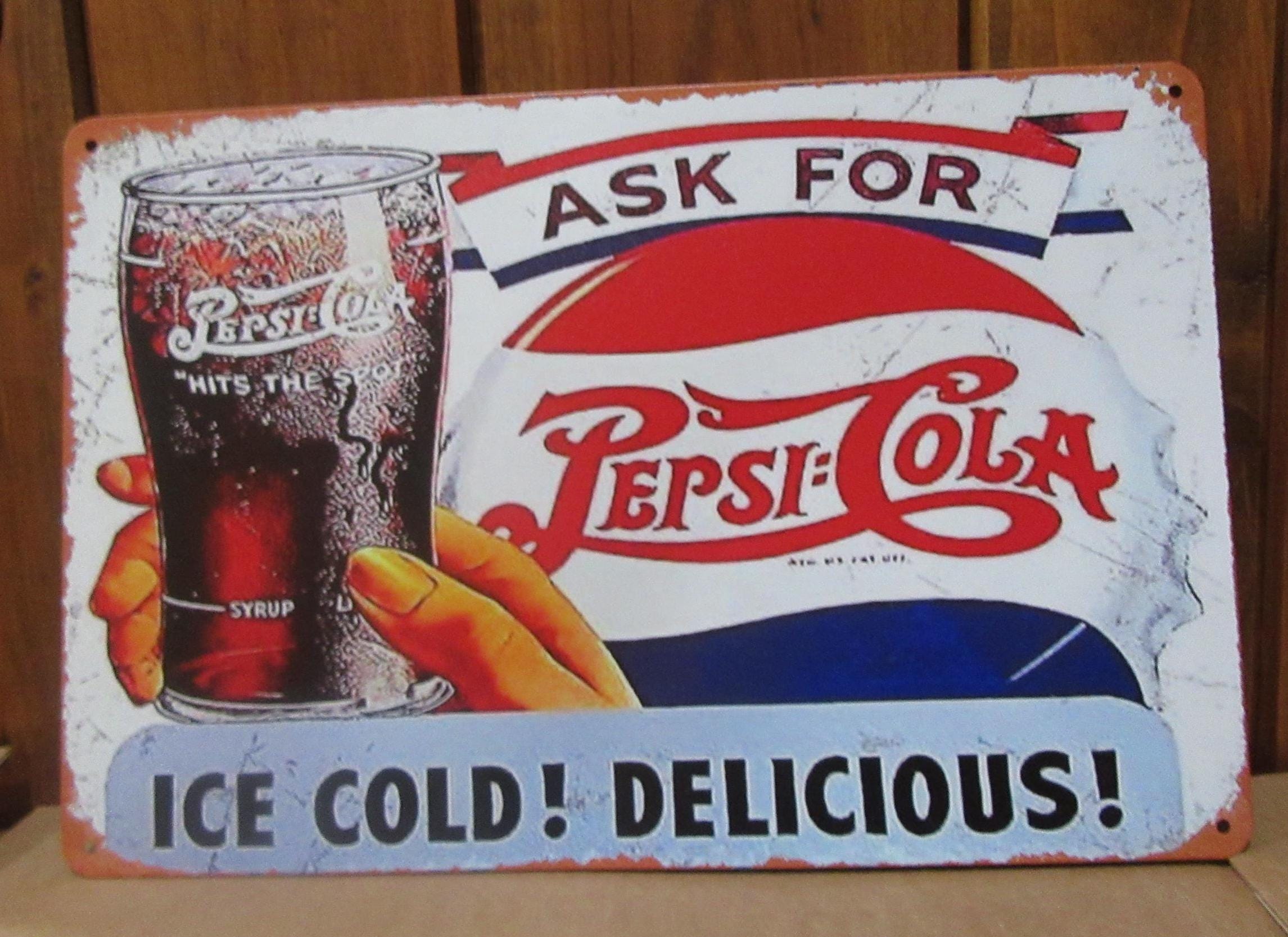 Vintage Classic Pepsi-cola Pepsi Metal Tin Sign, 8x12 Inch Wall ...
