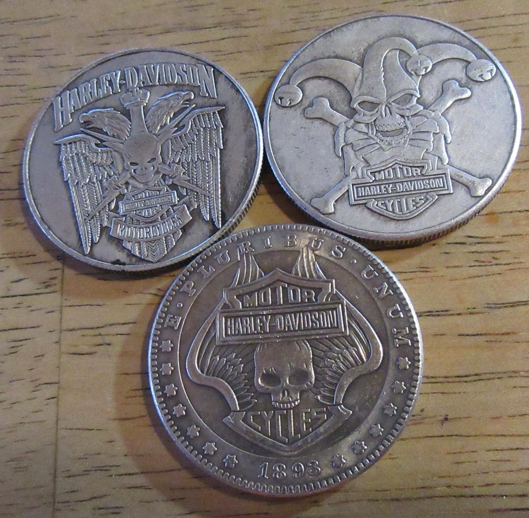 3 Different Harley Davidson Motorcycle Biker Coins for One Price - US ...