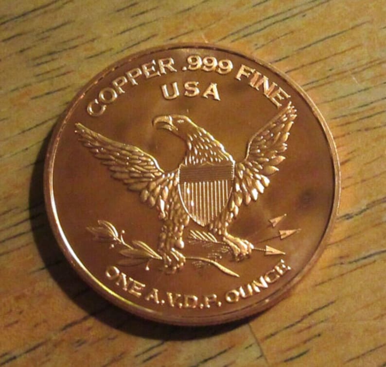 U.S.A. Copper 999 Fine One A.V.D.P. Ounce Color Liberty Walking Coin - Etsy