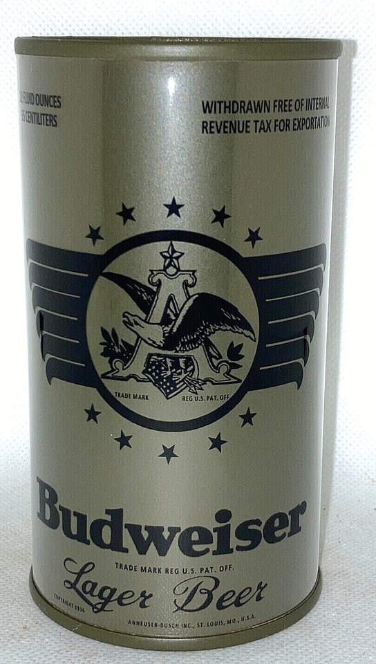 1944 World War II WW2 Budweiser Olive Drab 12oz Beer Can Plastic Label ...