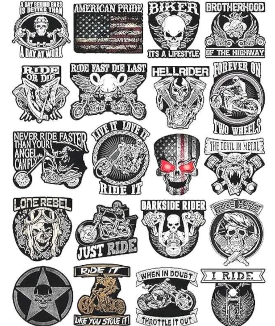 Harley Motorcycle Stickers: Biker Graffiti Decals - 20 PCS - Etsy