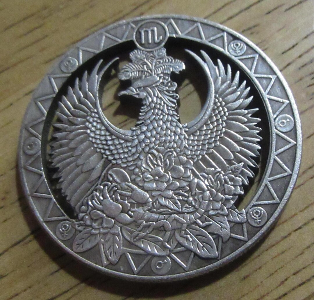 Handcraft - Phoenix Bird - U.S. Morgan Dollar Style Coin - Hobo Nickel ...