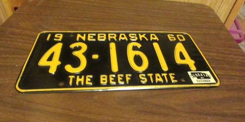 1960 Nebraska the Beef State License Plate Tag 43-1614 - Etsy