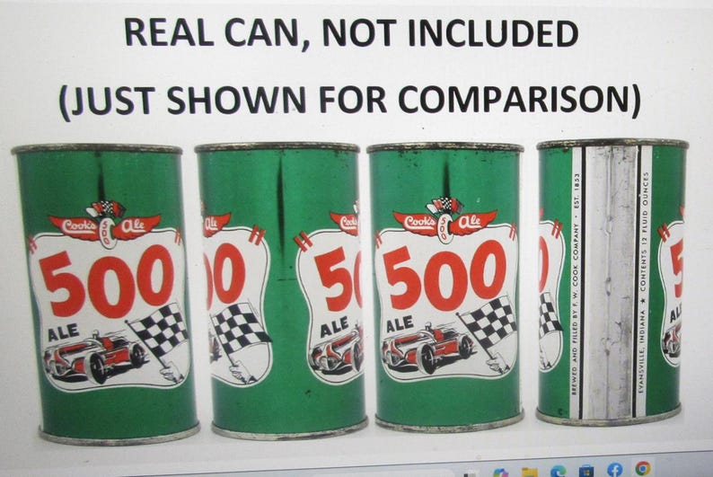 1940's Cook's 500 Ale Beer 12 FL OZ Straight Steel Flat Top Beer Can ...