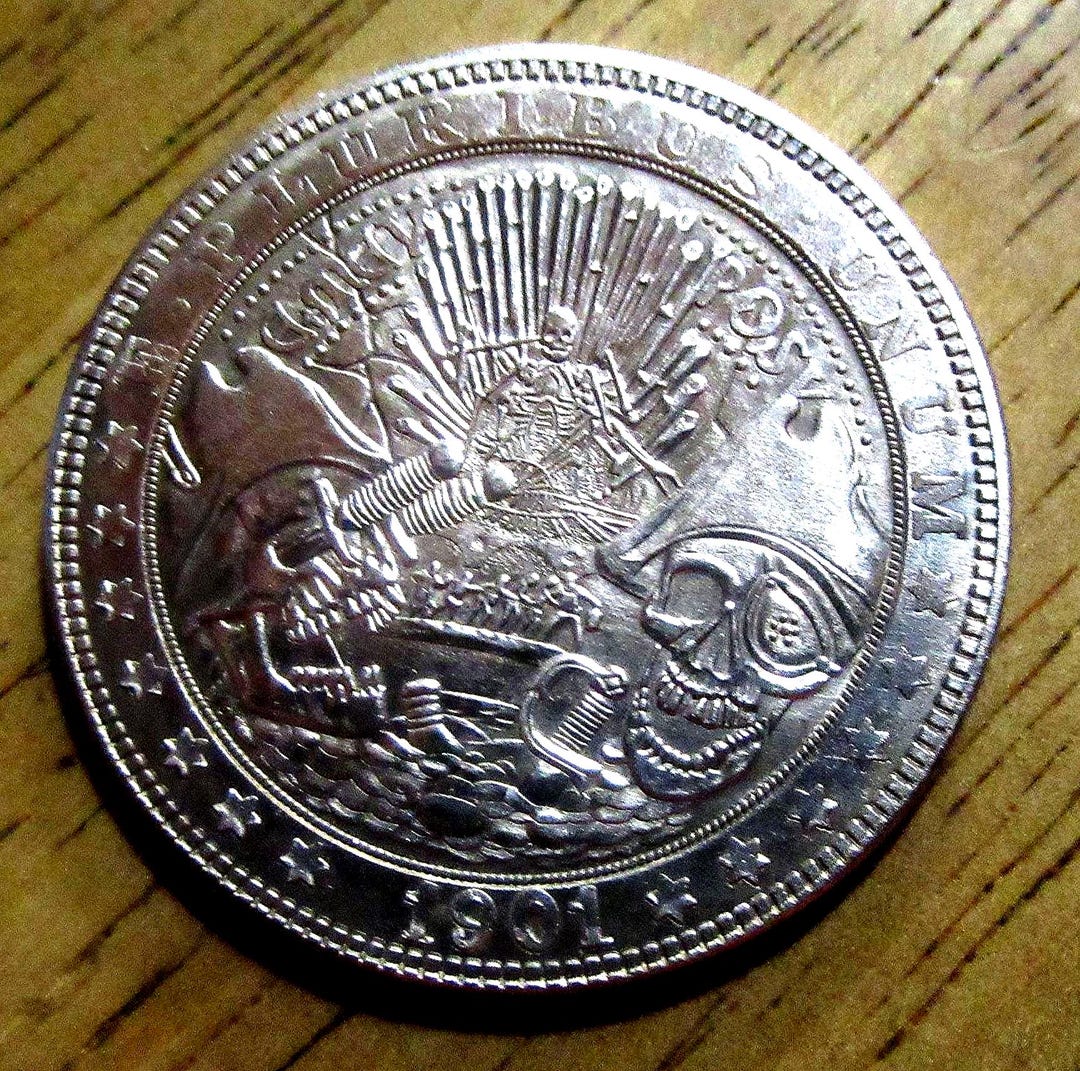 1901 Pirate Skeleton Hobo Nickel Coin - Collectible Art - Etsy