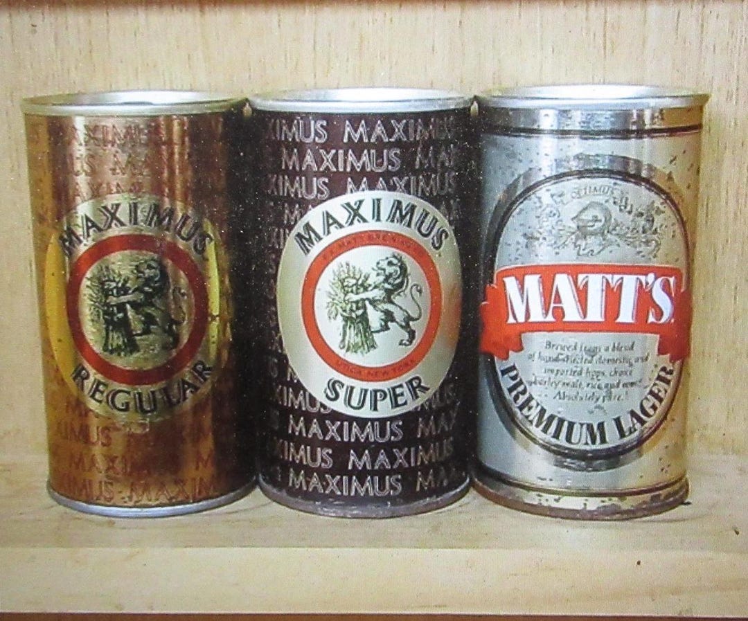 Vintage Utica NY Beer Cans: Maximus & Matts - Breweriana Collectibles ...