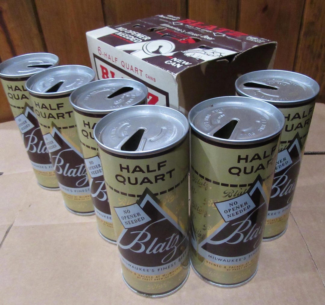 Clean No Opener Needed 1962 Six Pack Half Quart Blatz Straight Steel ...