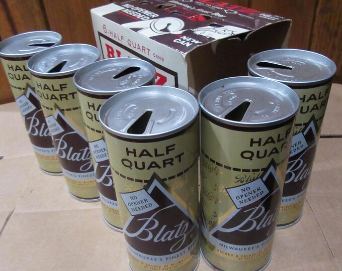 Clean No Opener Needed 1962 Six Pack Half Quart Blatz Straight Steel ...