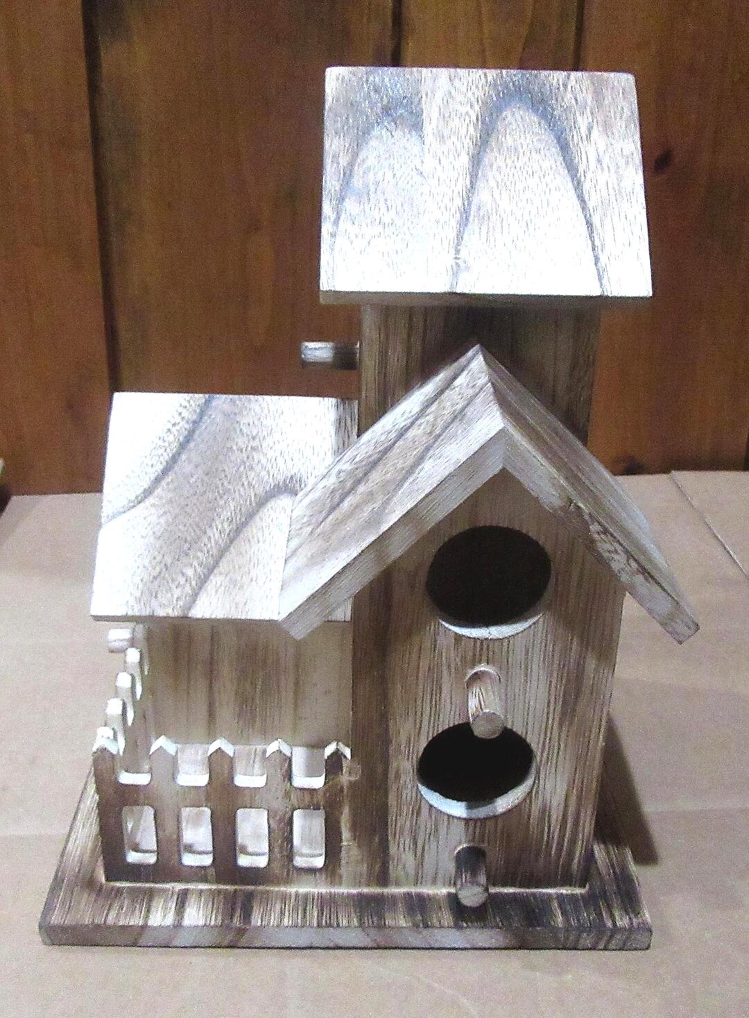Wooden Multi-hole Birdhouse: Small Bird Feeder, Indoor/outdoor Ornament ...