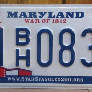 Classic Maryland War of 1812 State License Plate { 1BH0830 } Star ...