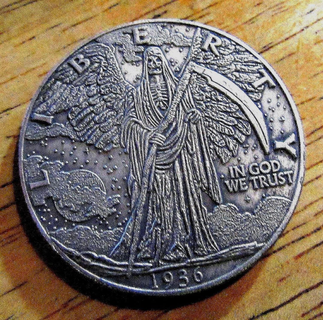 1936 Liberty Grim Reaper Death God - U.S. Peace Dollar Style Coin ...
