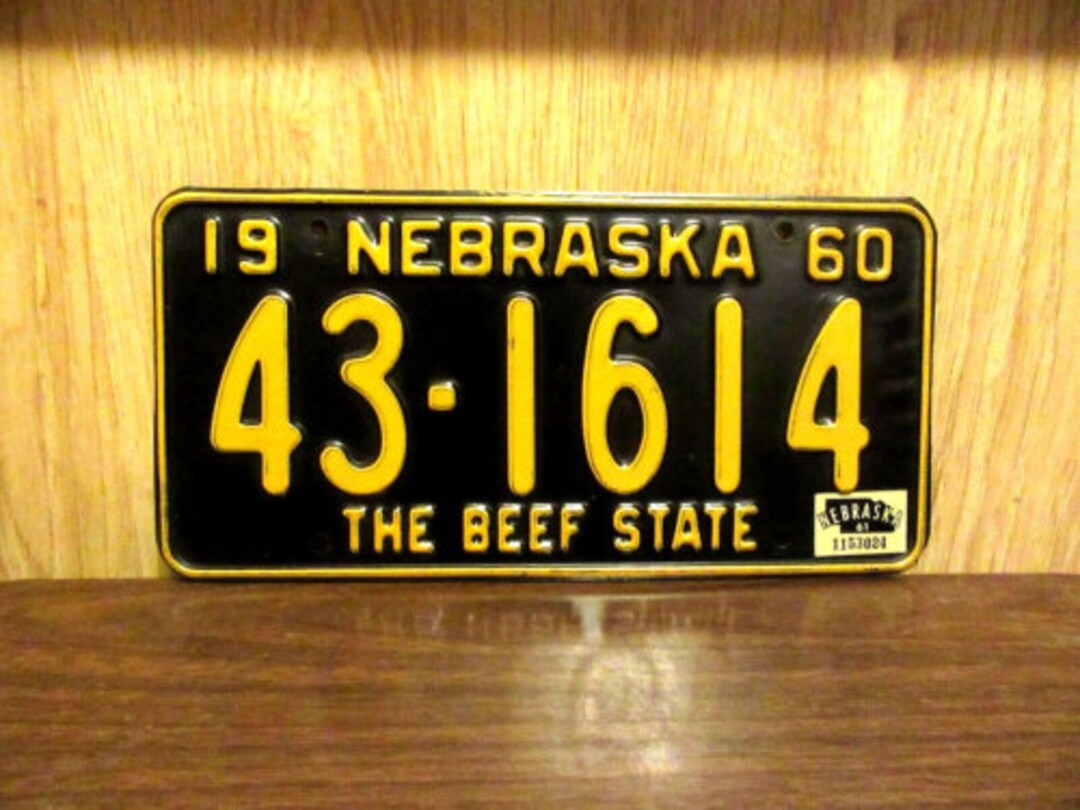 1960 Nebraska the Beef State License Plate Tag 43-1614 - Etsy