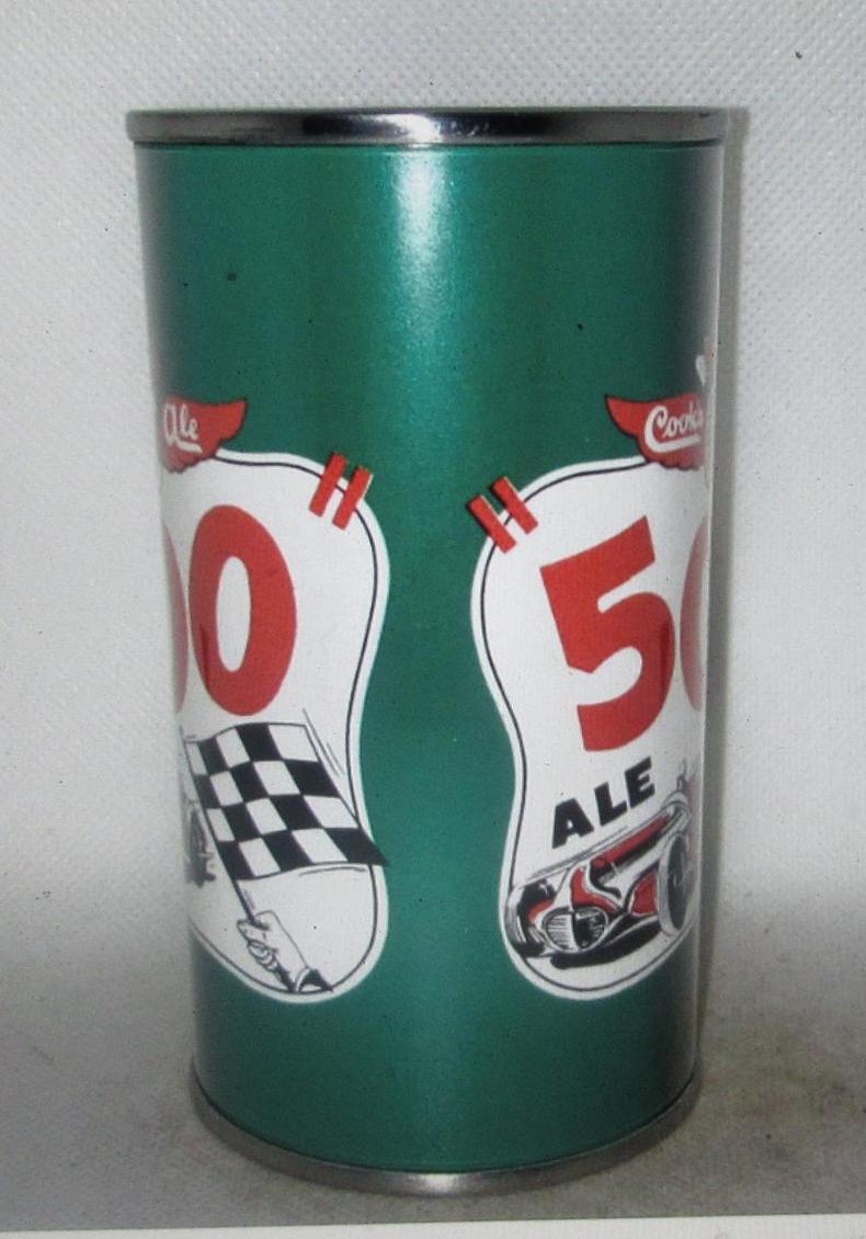 1940's Cook's 500 Ale Beer 12 FL OZ Straight Steel Flat Top Beer Can ...