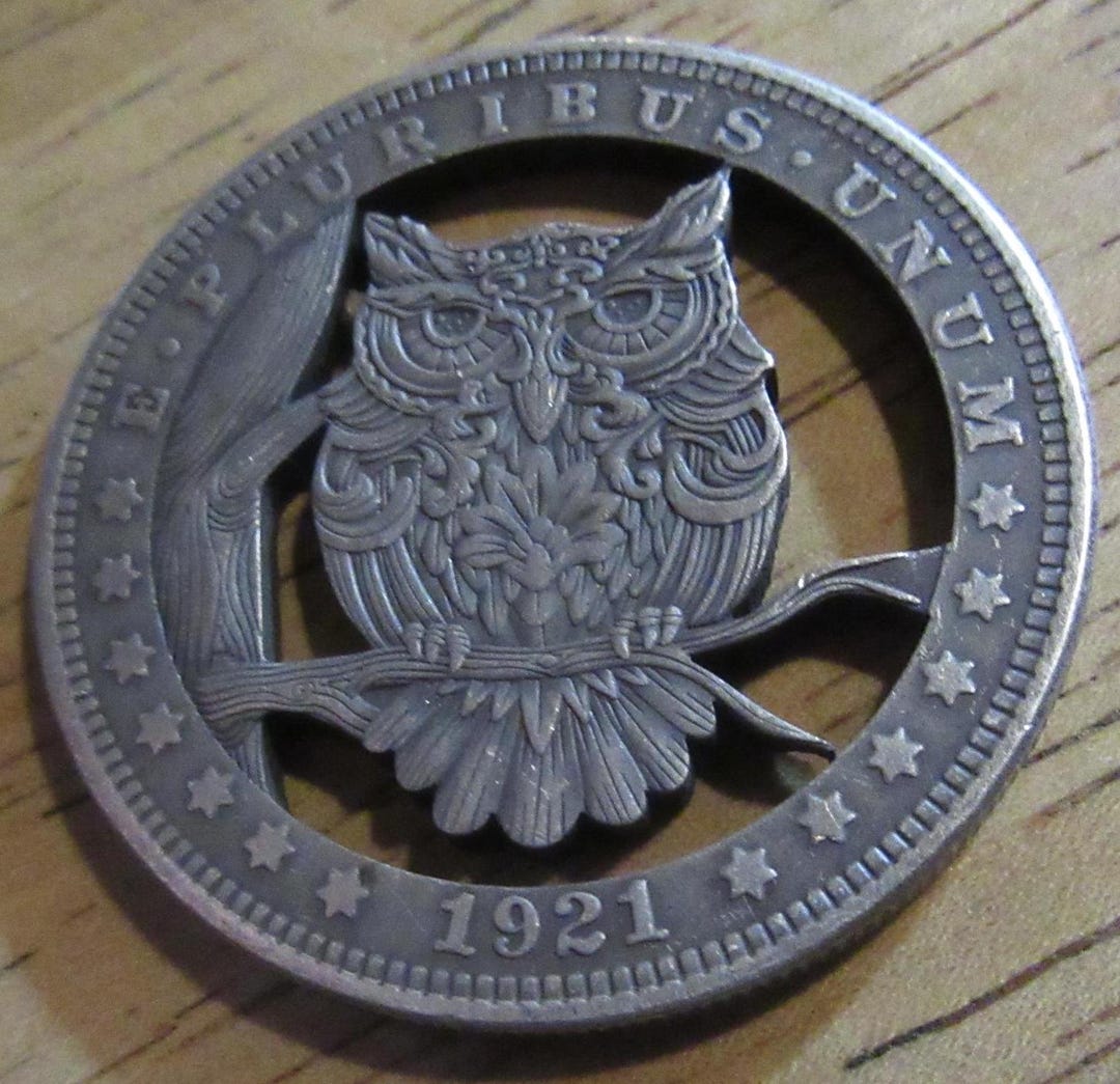 1921 Liberty Owl - Amazing Art Hollow Cut Metal Craft - U.S. Morgan ...