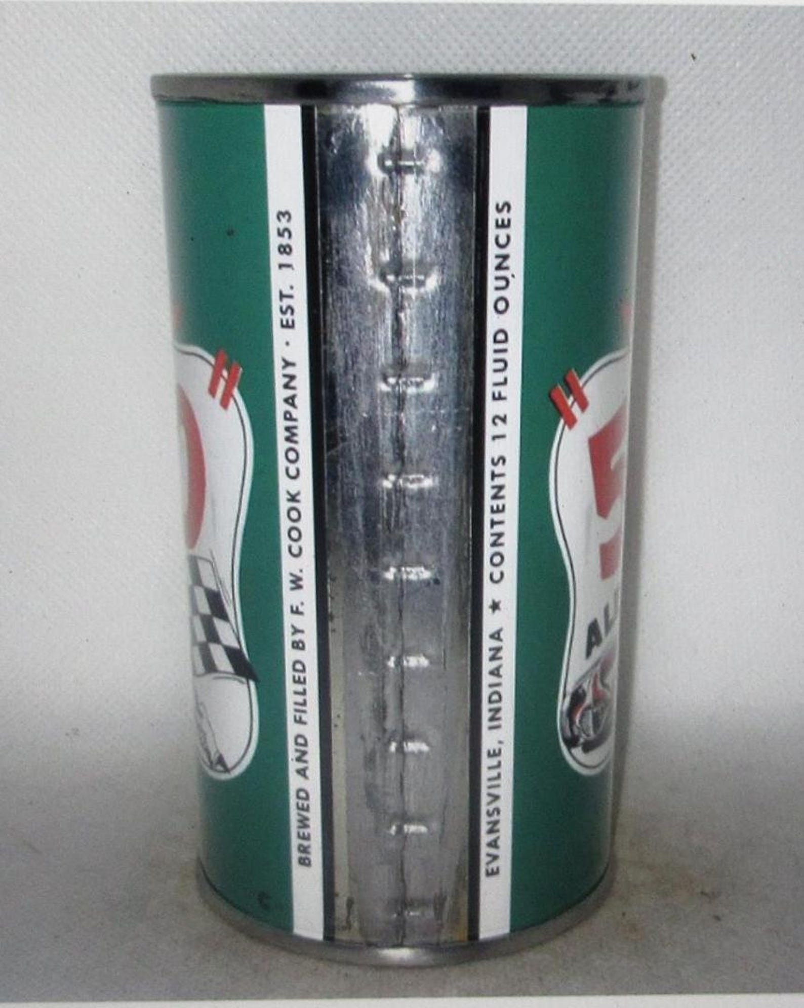 1940's Cook's 500 Ale Beer 12 FL OZ Straight Steel Flat Top Beer Can ...