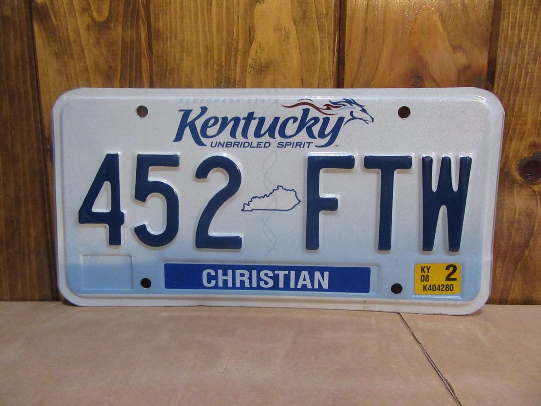 Clean Bluegrass State Kentucky Unbridled Spirit License Plate { 452 FTW ...