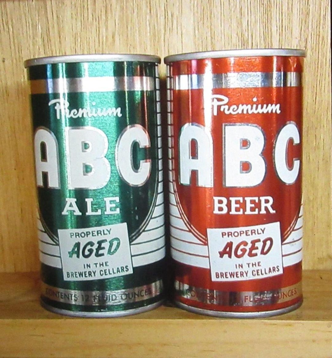 Nice 1960's ABC Ale & ABC Beer 12ozs Straight Steel Pull Tab Beer Cans ...