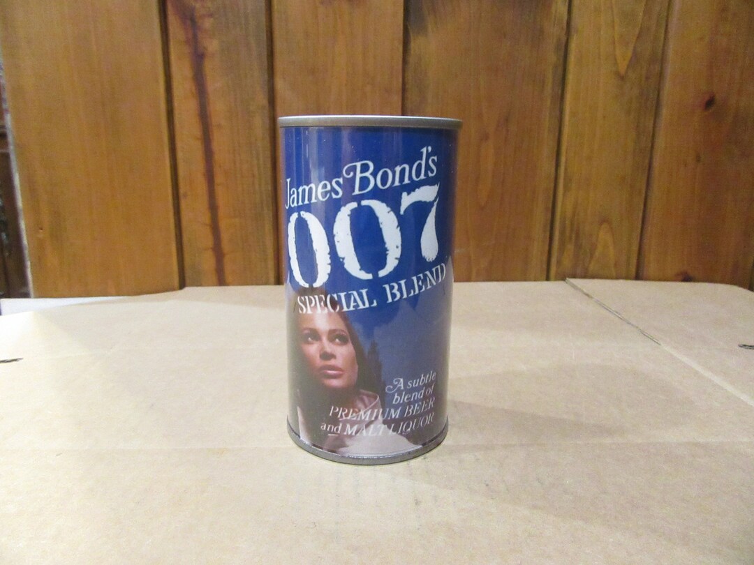 1969 James Bond 007 Beer 12 FL OZ Straight Steel Beer Can Bottom Opened ...