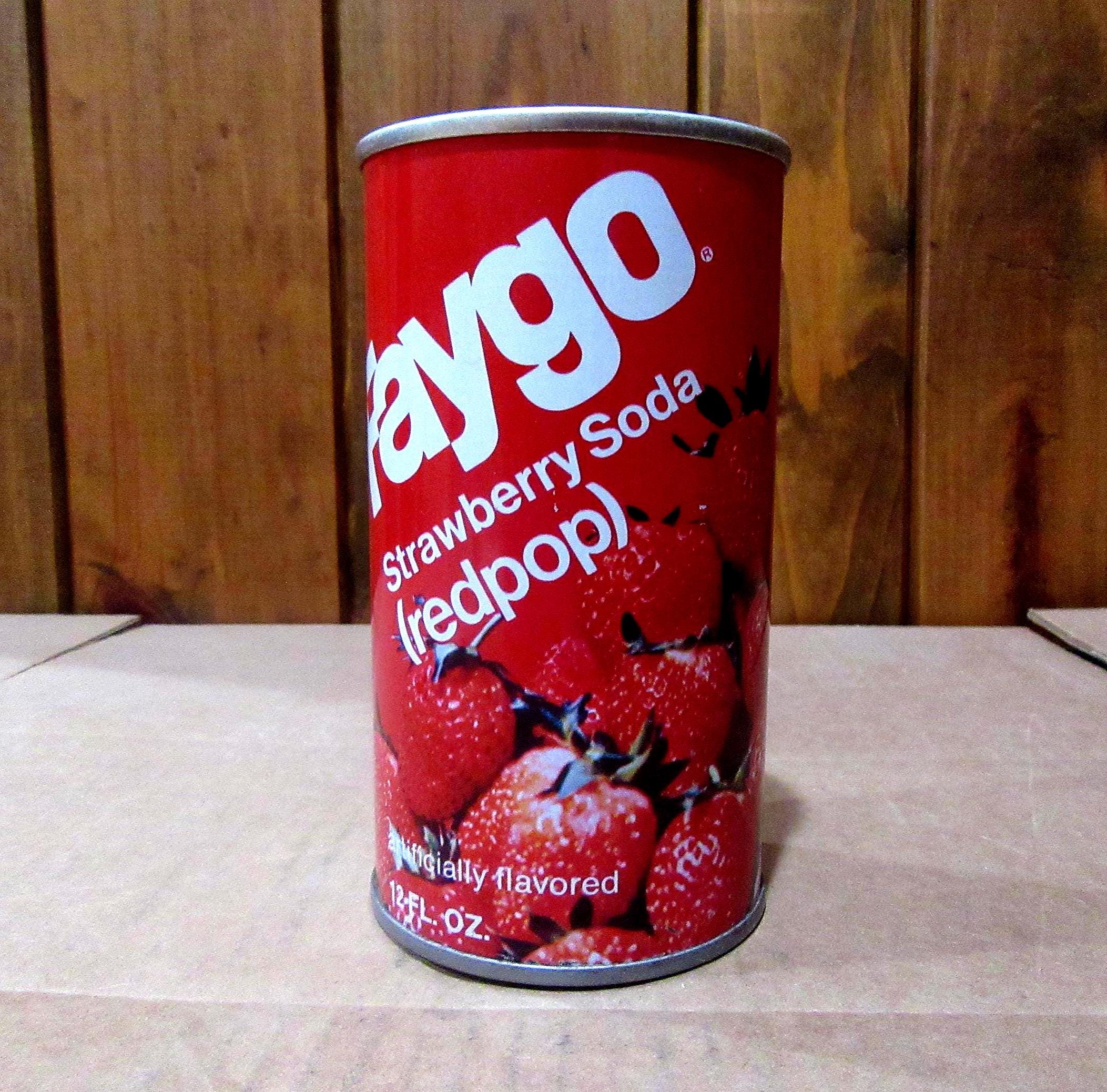 1970s Faygo Strawberry Redpop Soda Can, Bottom Open, Detroit - Etsy