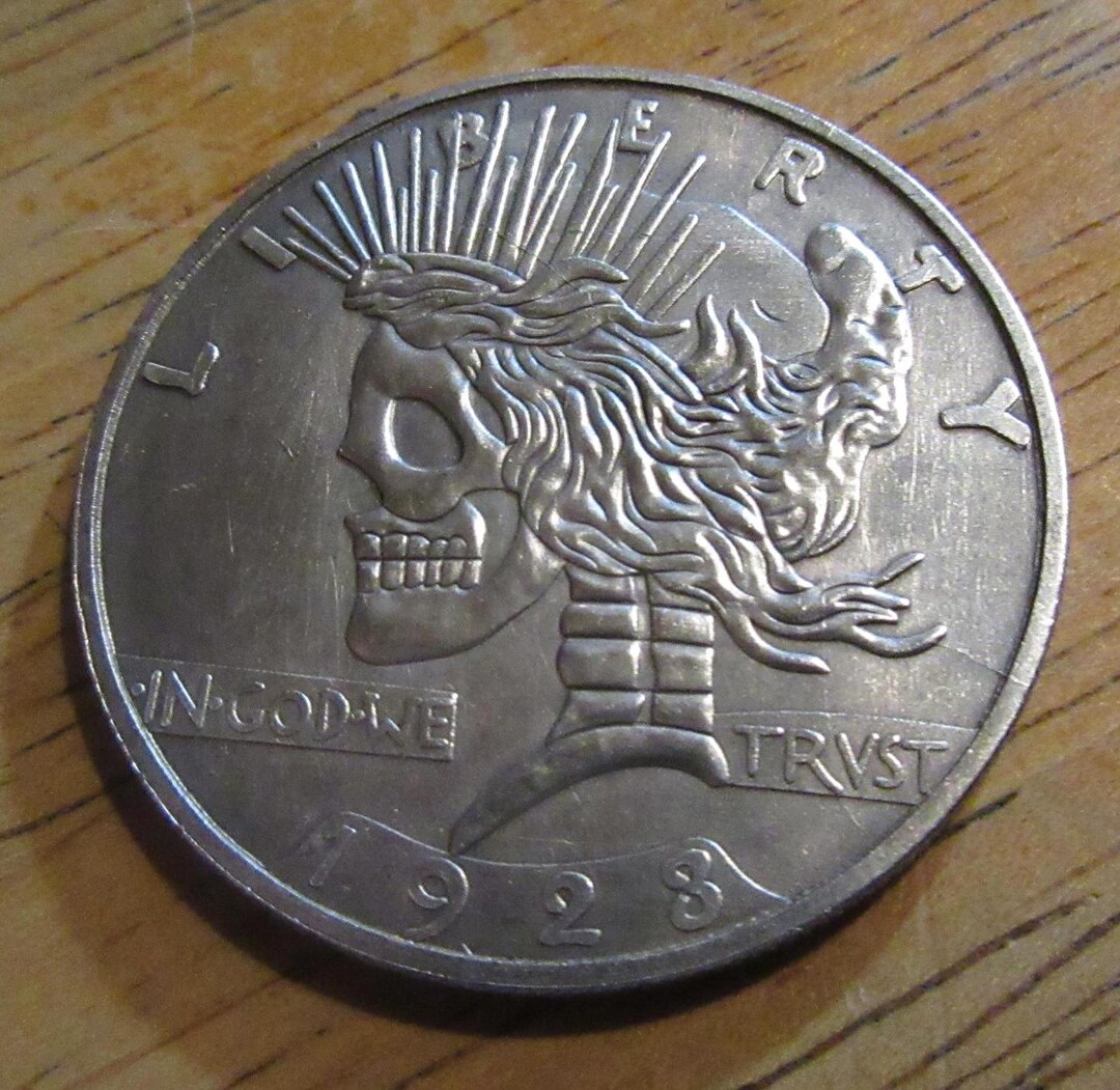 1923 Skeleton Skull Liberty U.S. Morgan Dollar Style Coin - Hobo Nickel ...