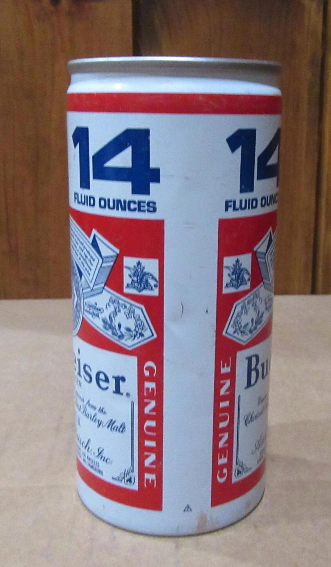 Vintage 1970's Budweiser Lager Beer 14 FL OZ Straight Steel Pull Tab ...