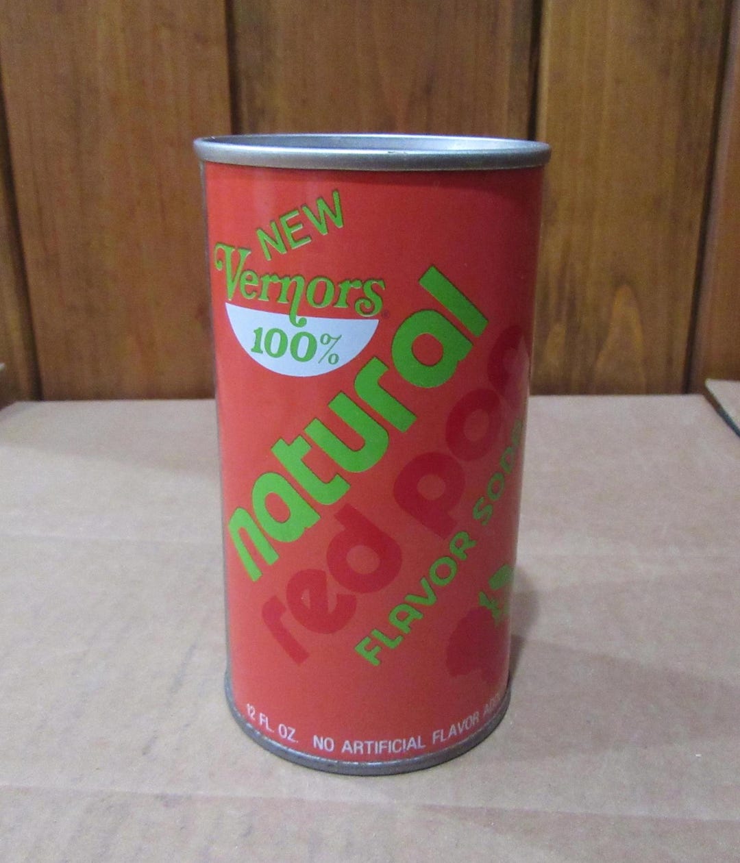 1970's Vernors Red Pop Flavored Soda 12 OZ Straight Steel Pull Tab Soda ...