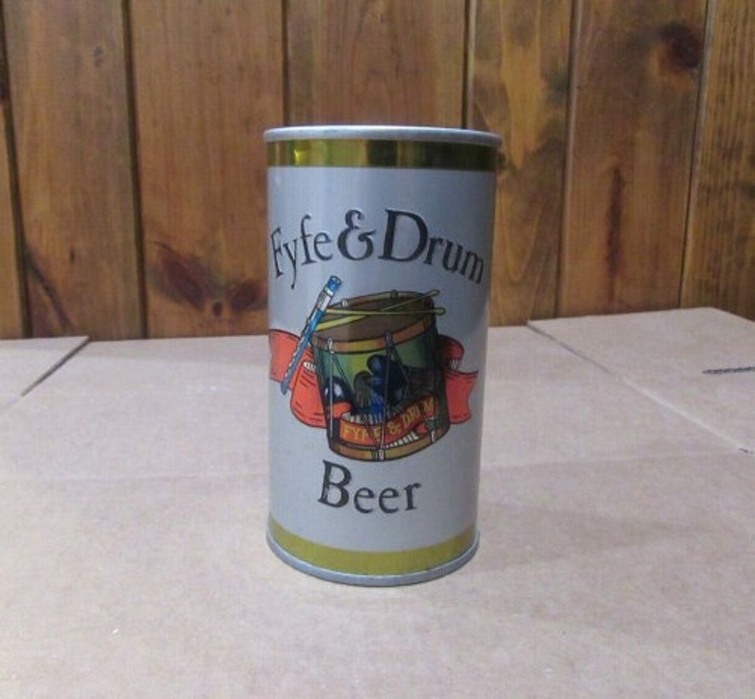 1976 Fyfe & Drum Beer 12oz Straight Steel Pull Tab Beer Can Bottom Open ...