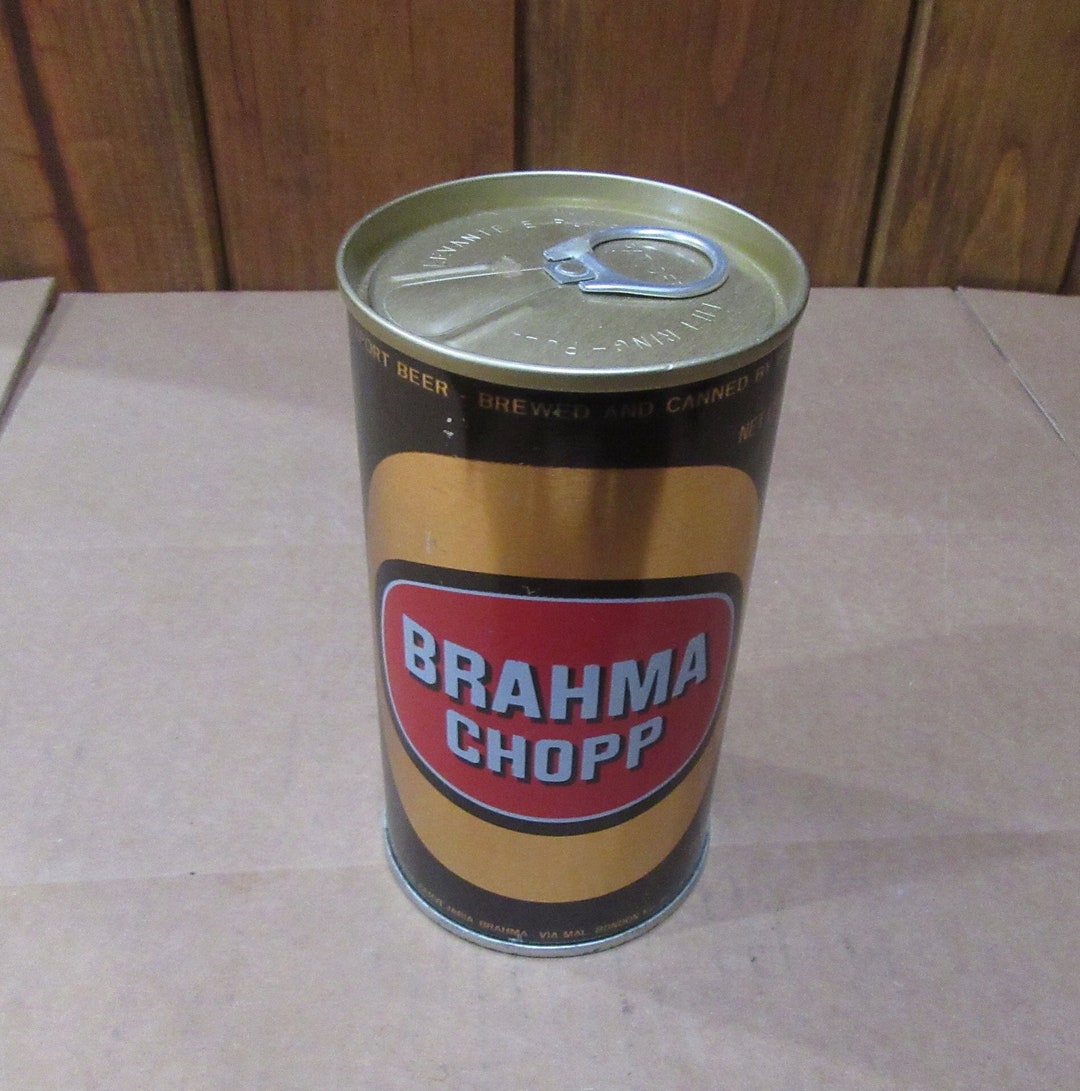 1960's BRAHMA CHOPP Beer 12oz Straight Steel Beer Can Bottom Opened ...