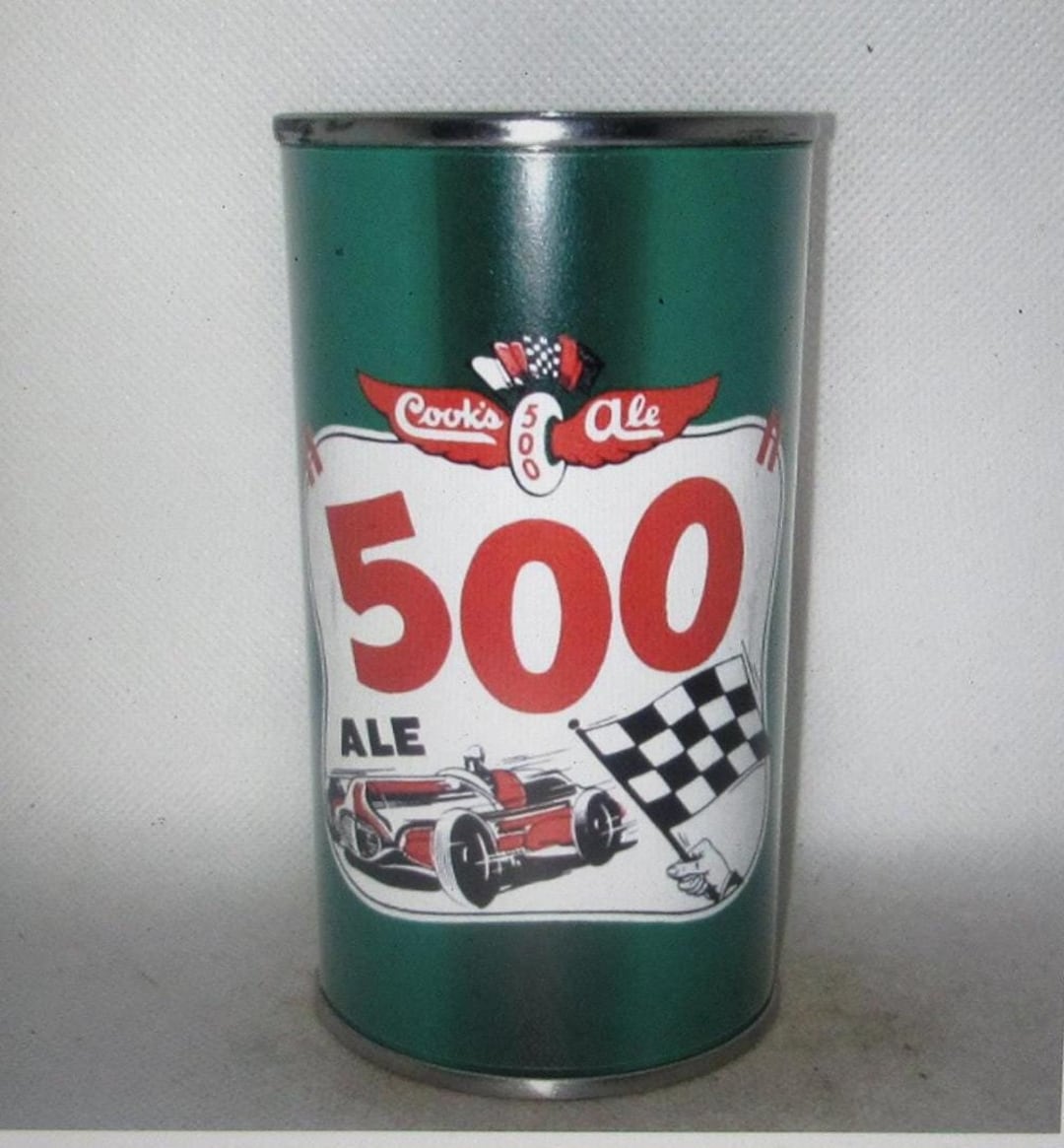 1940's Cook's 500 Ale Beer 12 FL OZ Straight Steel Flat Top Beer Can ...