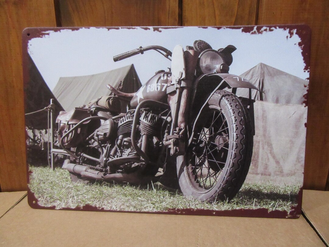Harley Motorcycle Tin Sign: Classic Biker Decor (8x12 Inches) - Etsy