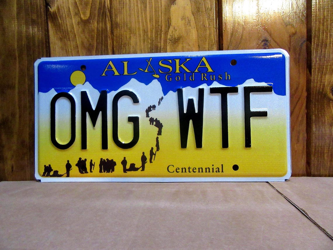 Alaska Gold Rush Centennial License Plate - Craft State Auto Tag - Etsy