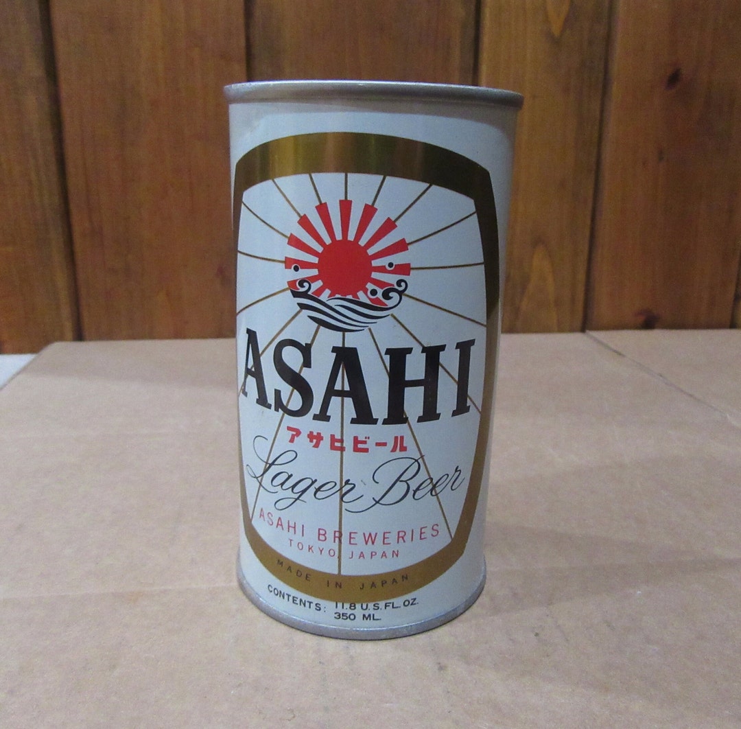 Product of Japan, 1960's Asahi Lager Beer 350ml Straight Steel Beer Can ...