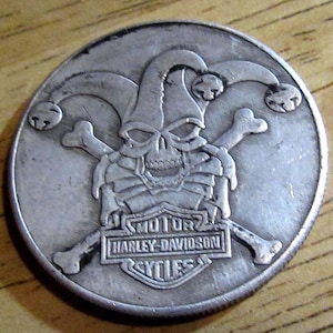 Harley Davidson Motorcycle Biker Skull and Wings - US Morgan Dollar ...