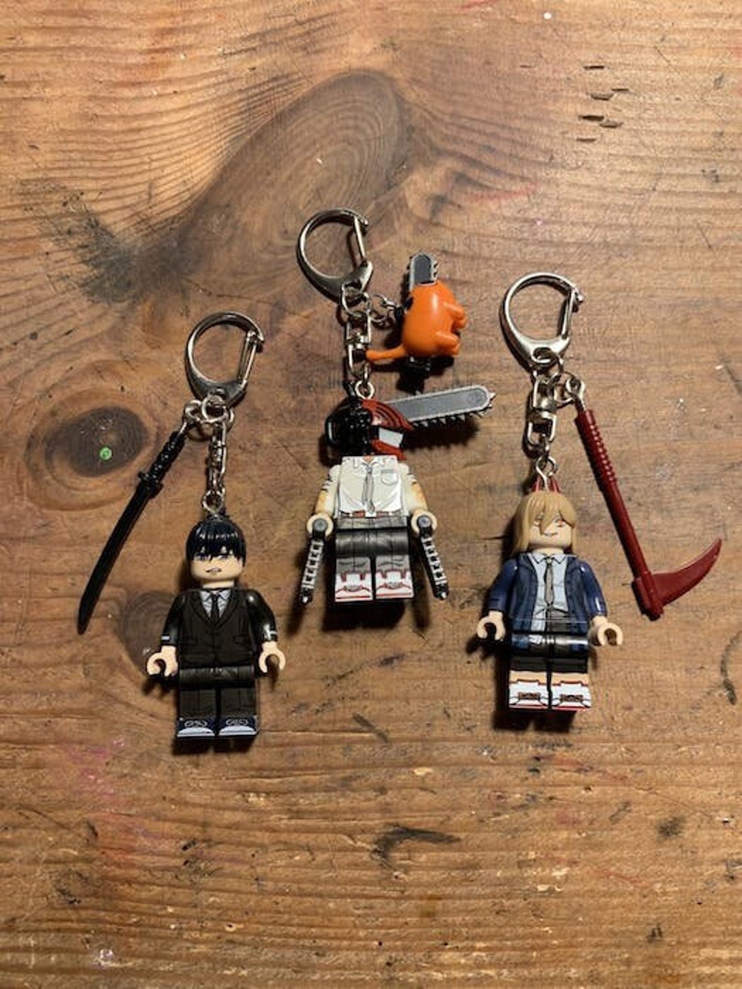Chainsaw Man Keychain Set Minifigure Denji Aki Power Anime Custom ...