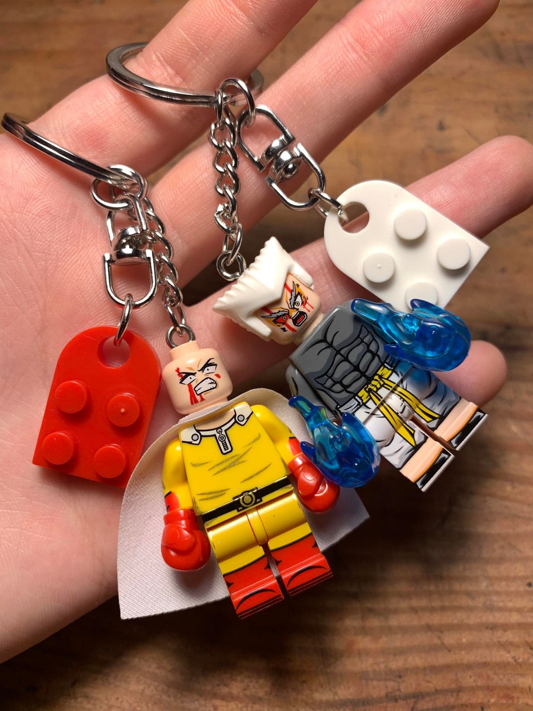 One Punch Ma Anime Keychain Saitam Minifigure Custom Friendship Couple ...