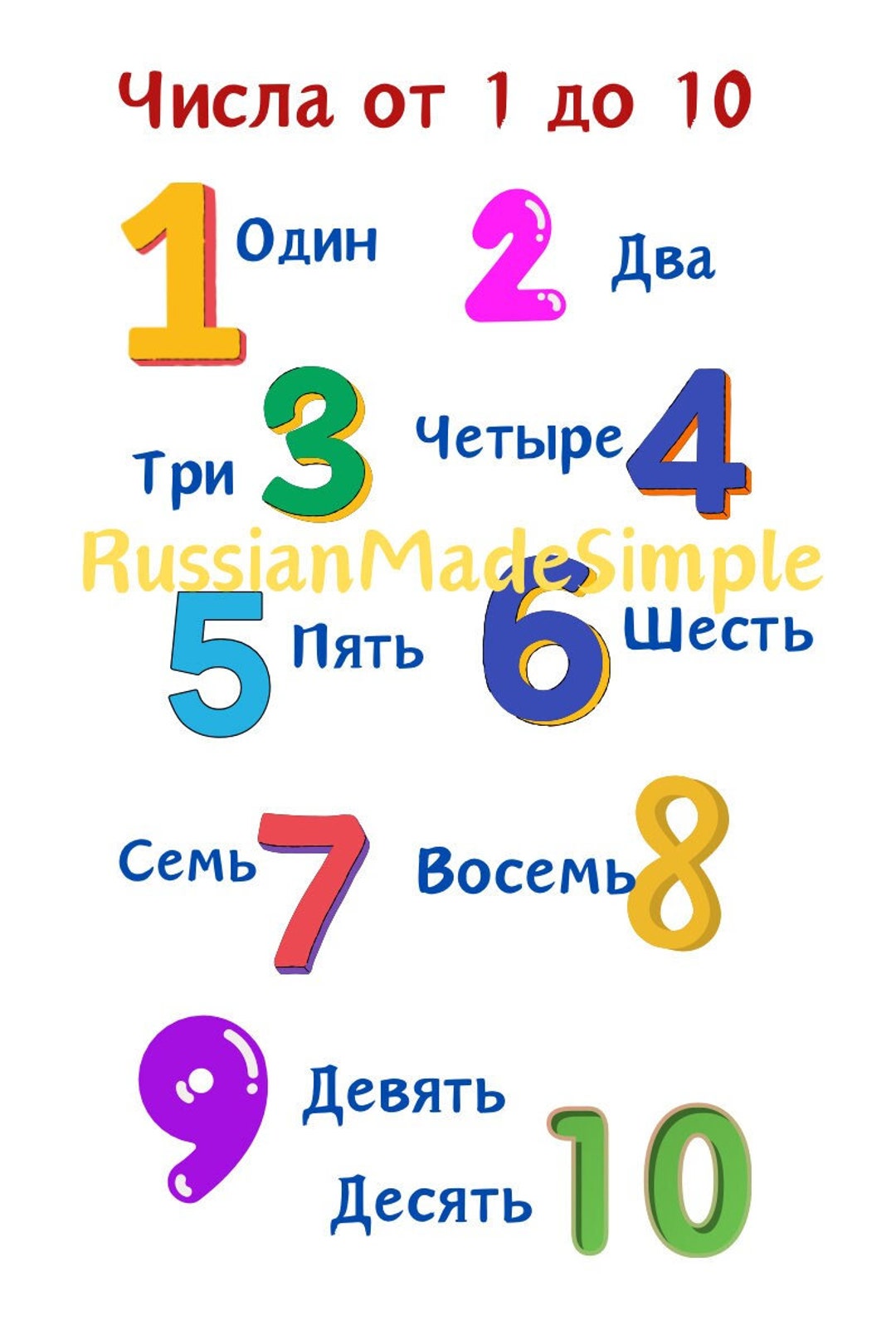 Numbers 1 to 10 - Russian Writing Tracing Practice Sheets - Etsy