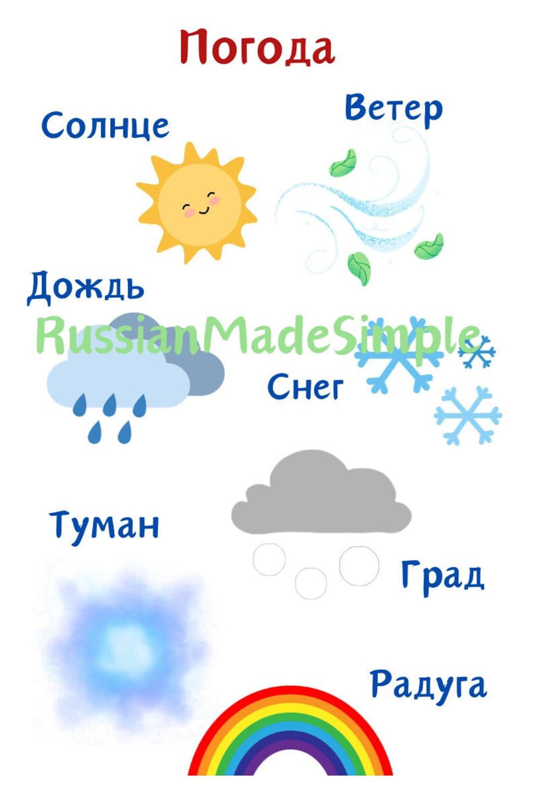 Weather - Russian Writing Tracing Practice Sheets - Etsy