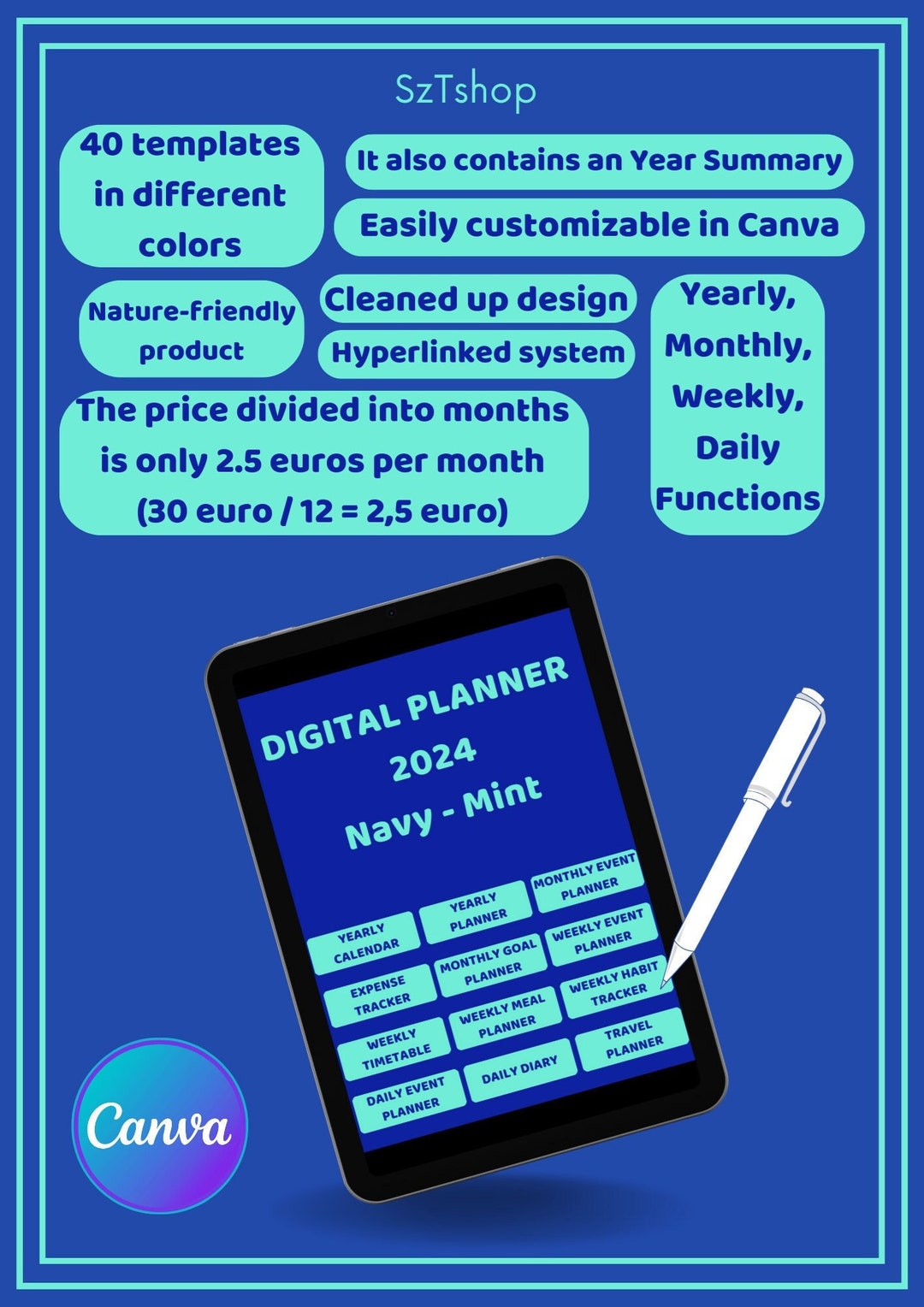 Digital Planner | Digital | Planner | 2024 Planner | 2024 Digital ...