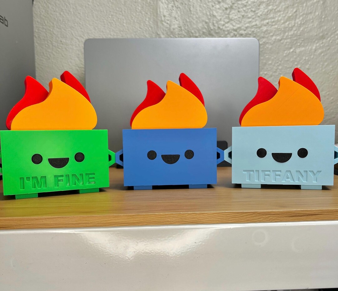 Dumpster Fire Personalized Desk Decor | Personalized Text | Co-worker ...