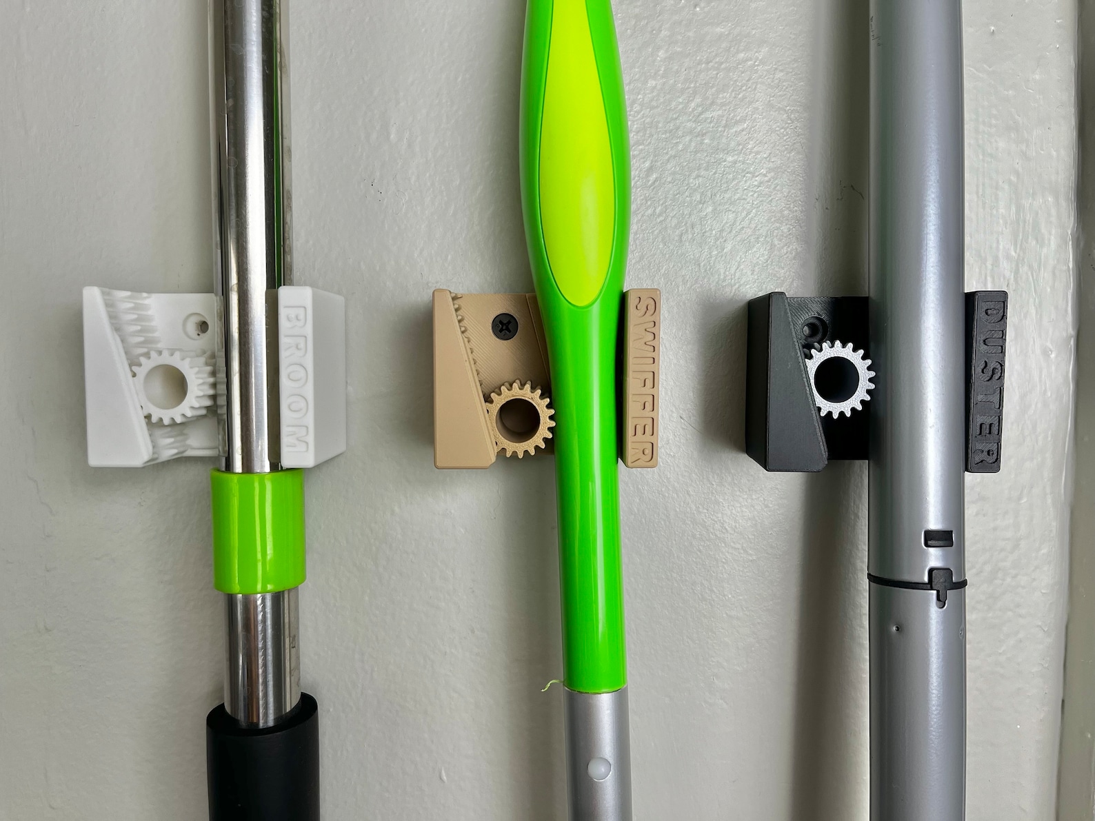 Wall Mounted Gravity Broom Holder Custom Engraving for Organization Fit ...