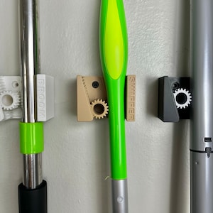 Wall Mounted Gravity Broom Holder: Custom Engraved Organizer - Etsy