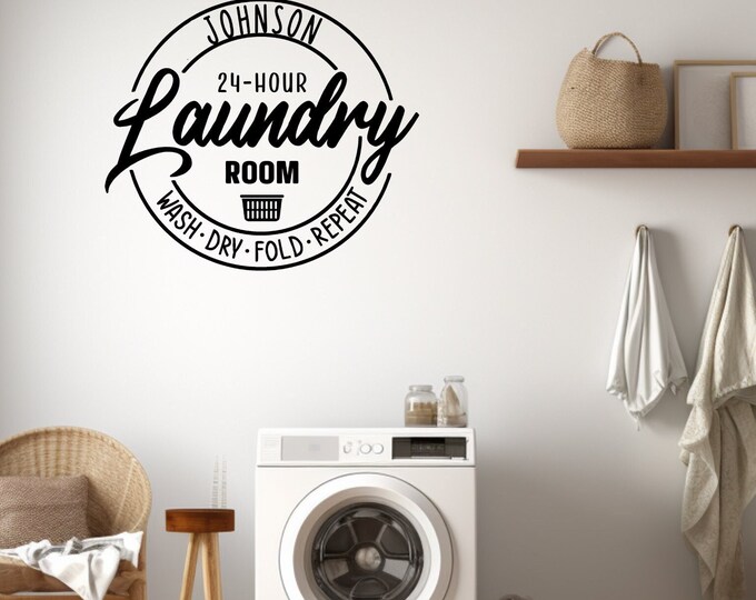 Laundry Room Wall Decal - Vinyl Wall Art - Laundry Sign - THE LAUNDRY ...