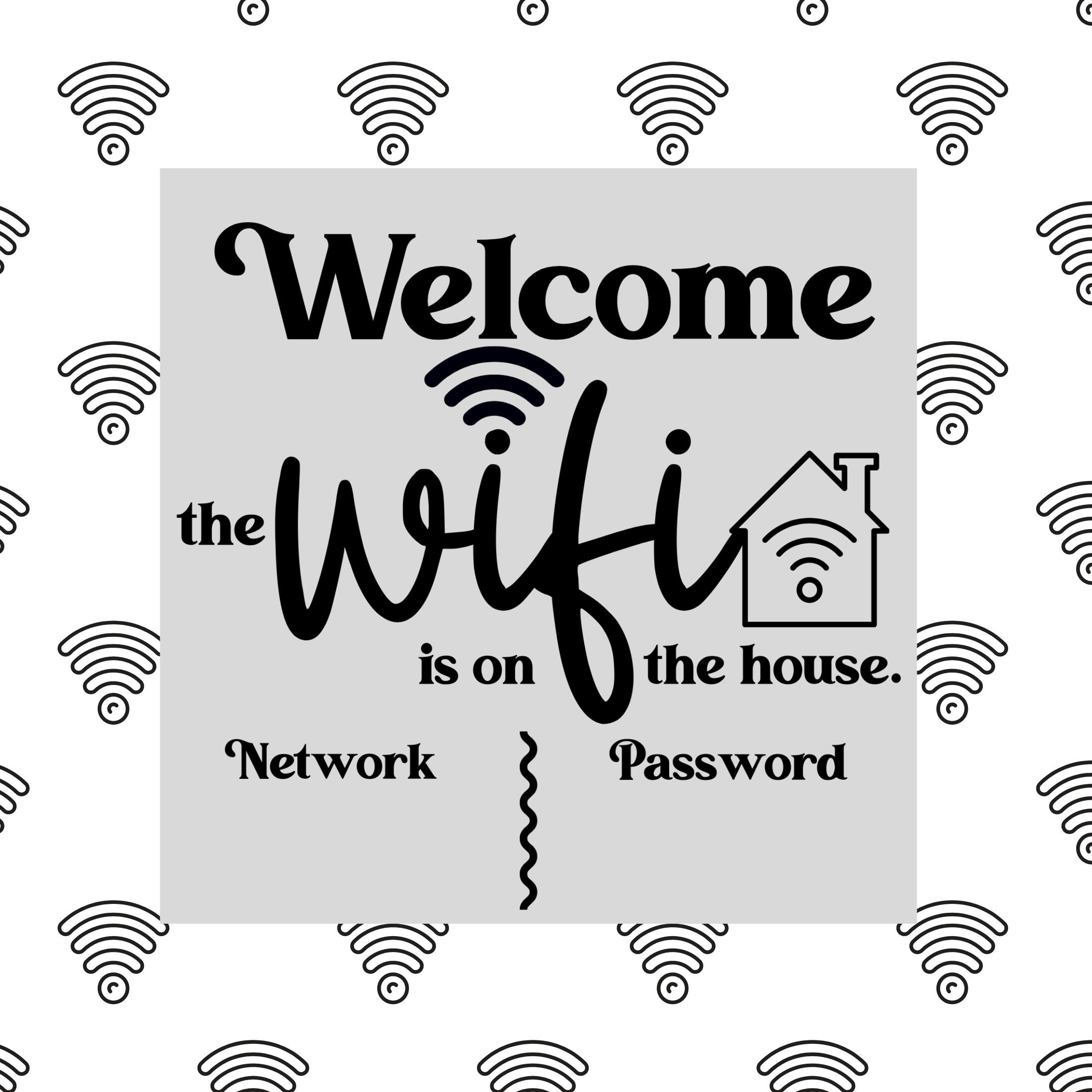 WIFI Network and Password Decal/home Wifi Network Sign Decal/vrbo Wifi ...