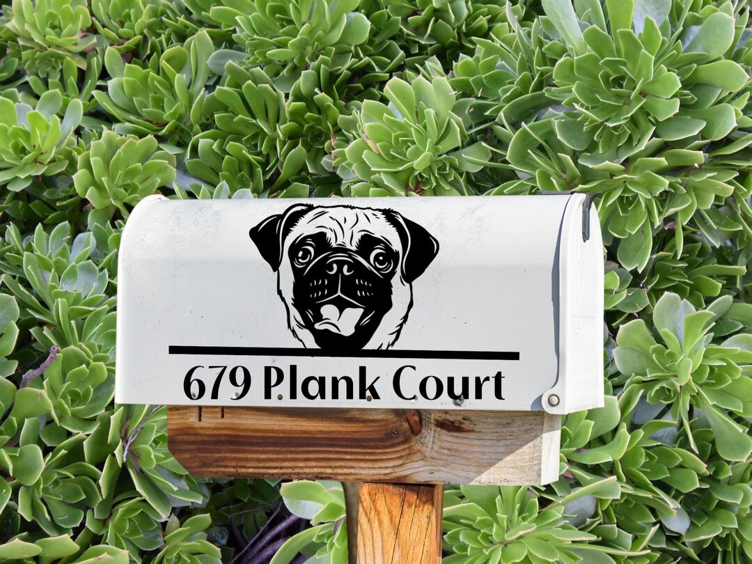 Custom Pug Personalized Dog Breed Address Mailbox Decal Sticker/pug ...